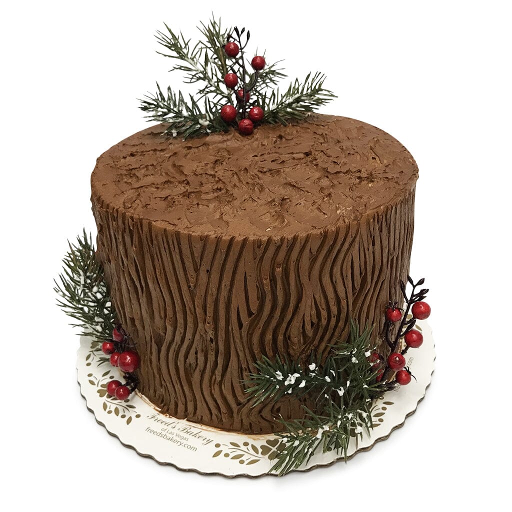 Realistic Tree Trunk Cake | Winter Forest Cake – Freed's Bakery