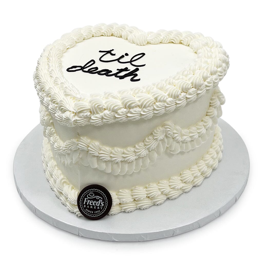 Til Death Heart Cake | Funny Wedding Cakes – Freed's Bakery