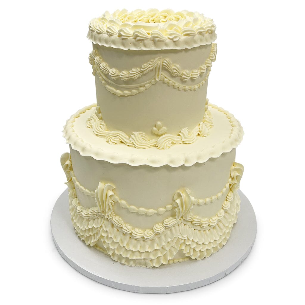 Simple Vintage Wedding Cake – Freed's Bakery