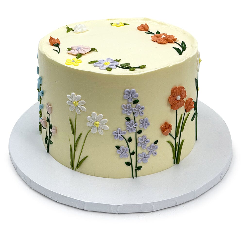 Delicate Hand-Piped Flower Cake – Freed's Bakery