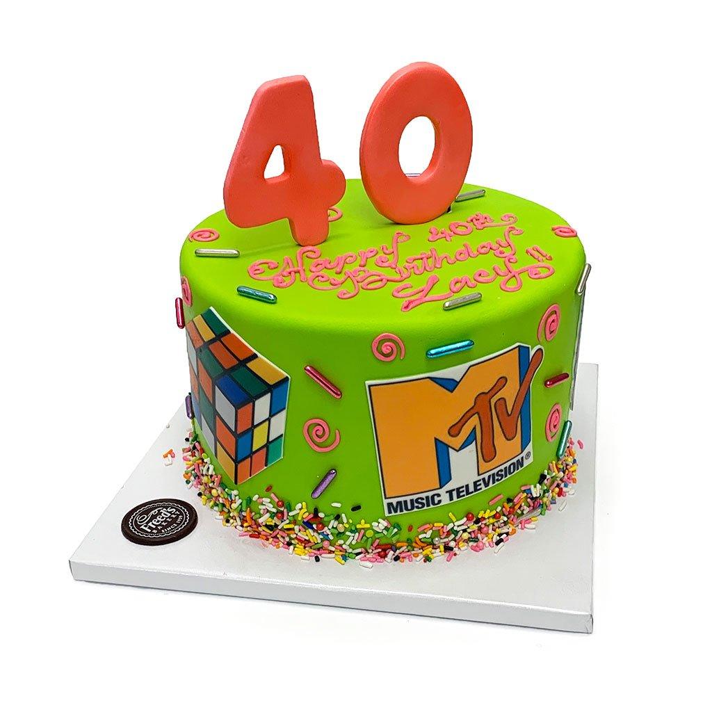 80s Baby Birthday Cake | Retro MTV Style Cake – Freed's Bakery