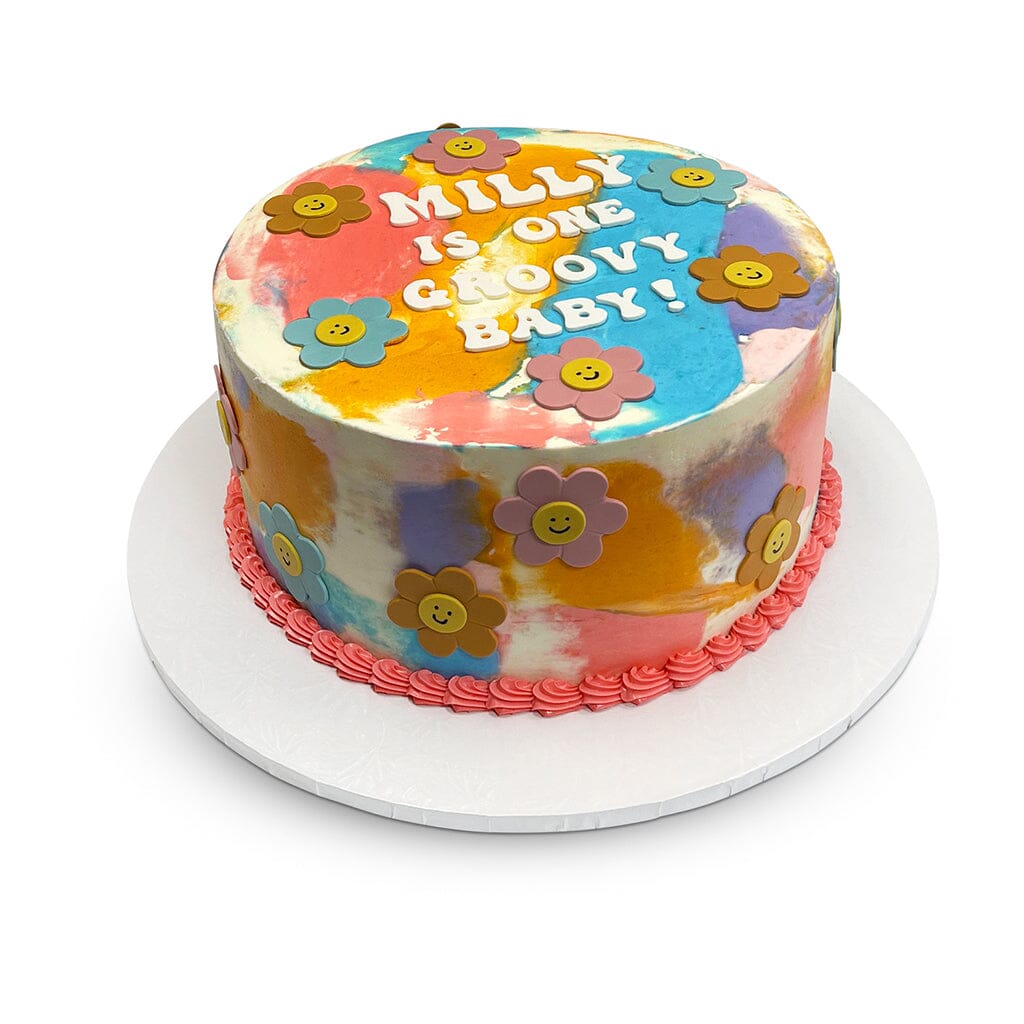 60s Themed Groovy Baby Birthday Cake – Freed's Bakery